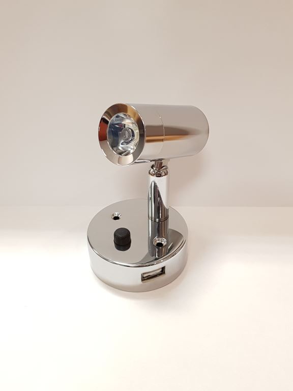 Nano LED USB Spot Light Chrome Natural White | PRIMA Leisure