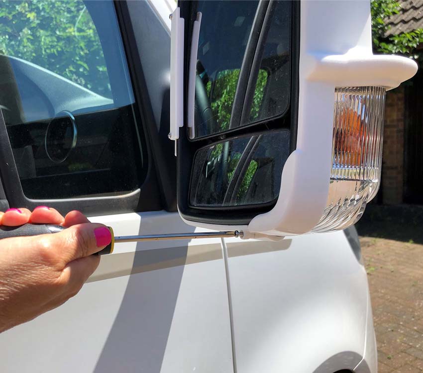 Milenco Mercedes Sprinter Motorhome Wing Mirror Protectors White PRIMA Leisure